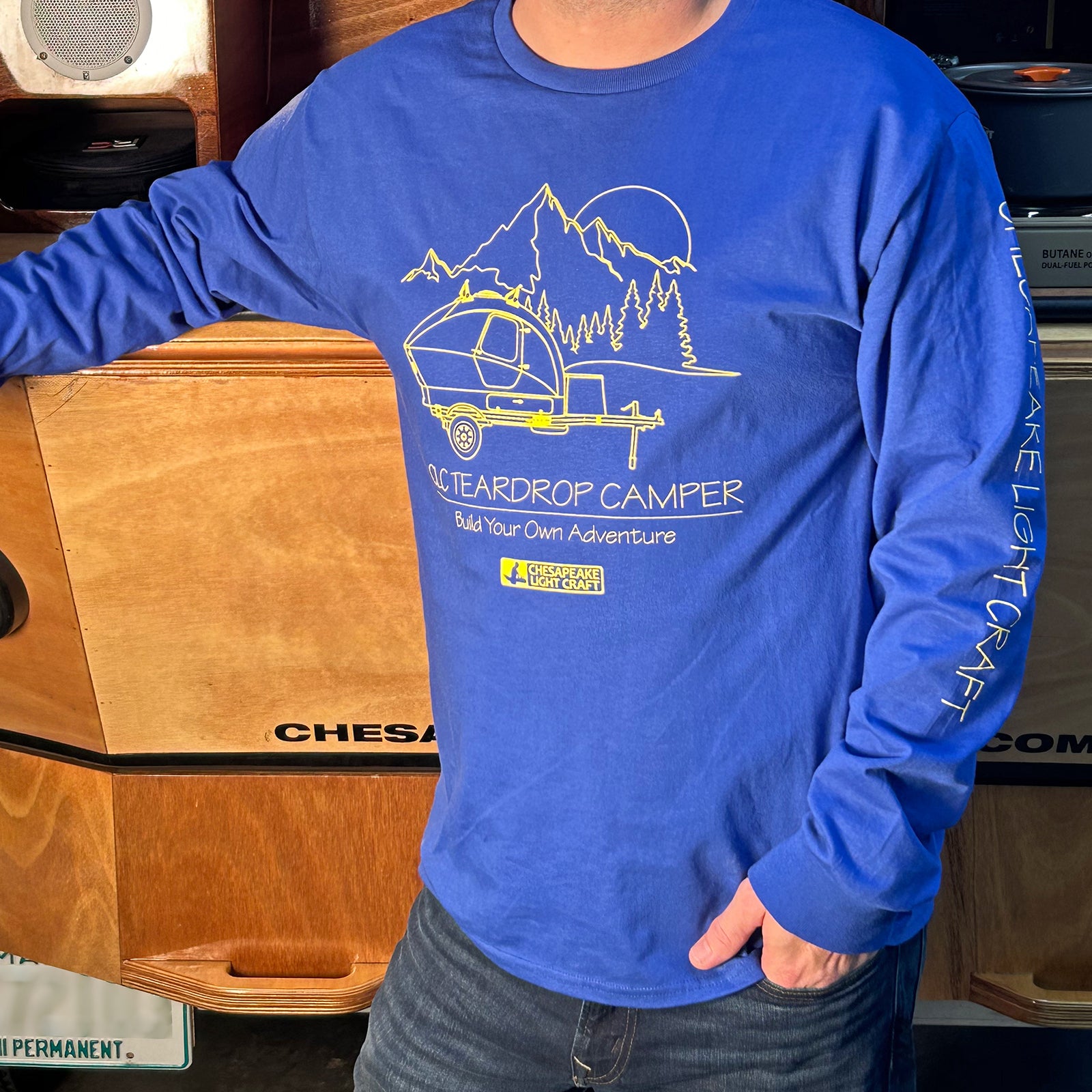 Teardrop Camper "Build Your Own Adventure" Long Sleeve Tee – Chesapeake ...